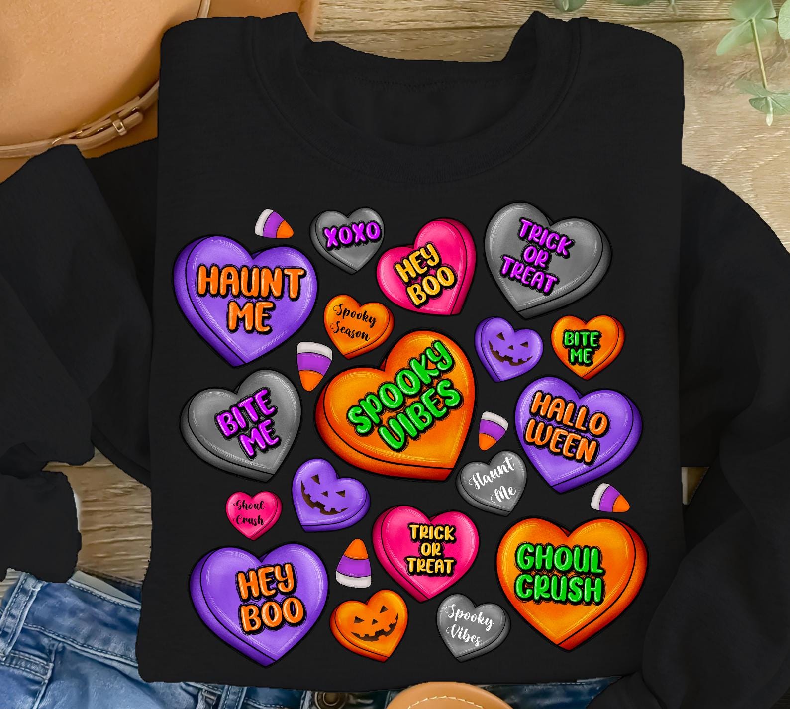 Candy Hearts Halloween Png, Retro Halloween Png,halloween Png,halloween ...