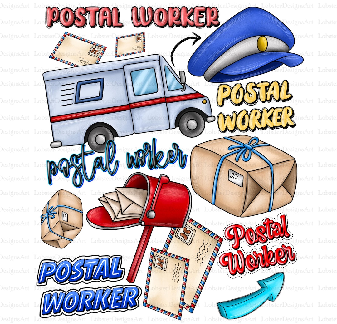 Postal Worker Png Sublimation Design Download, Postal Truck Png, Postal ...