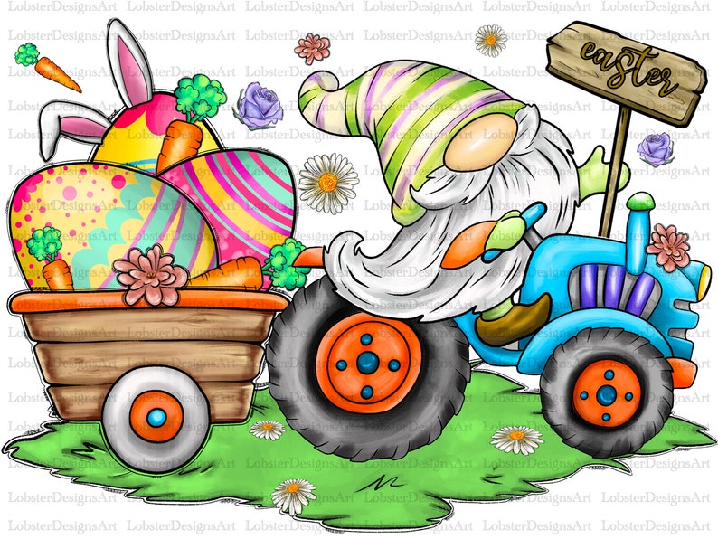 Easter Tractor Png, Rabbit Png, Easter Life, Easter Gnome Png ...