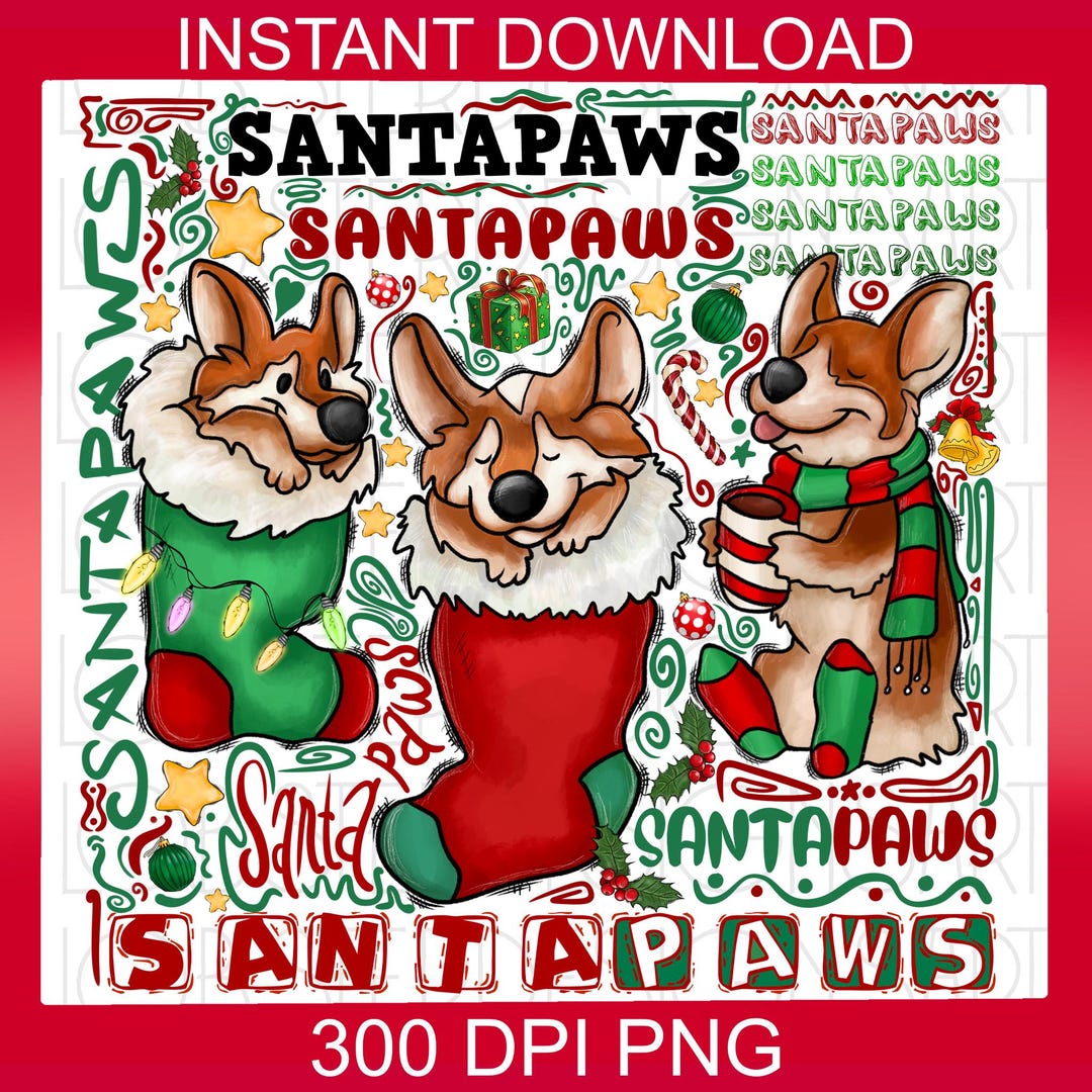Santa Paws Png, Merry Christmas Png, Christmas Png, Santa Claus, Paws ...