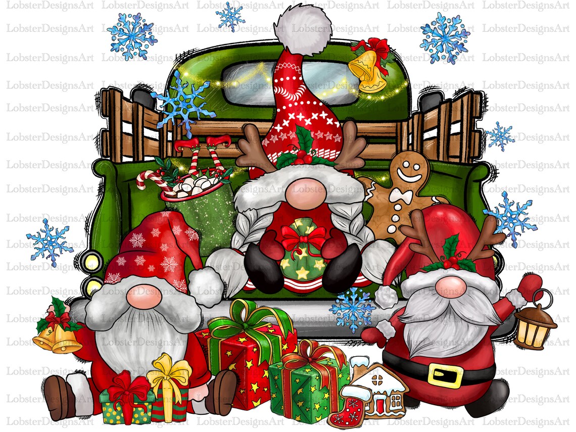Christmas Gnome Truck Pngchristmas Png Merry Christmas - Etsy