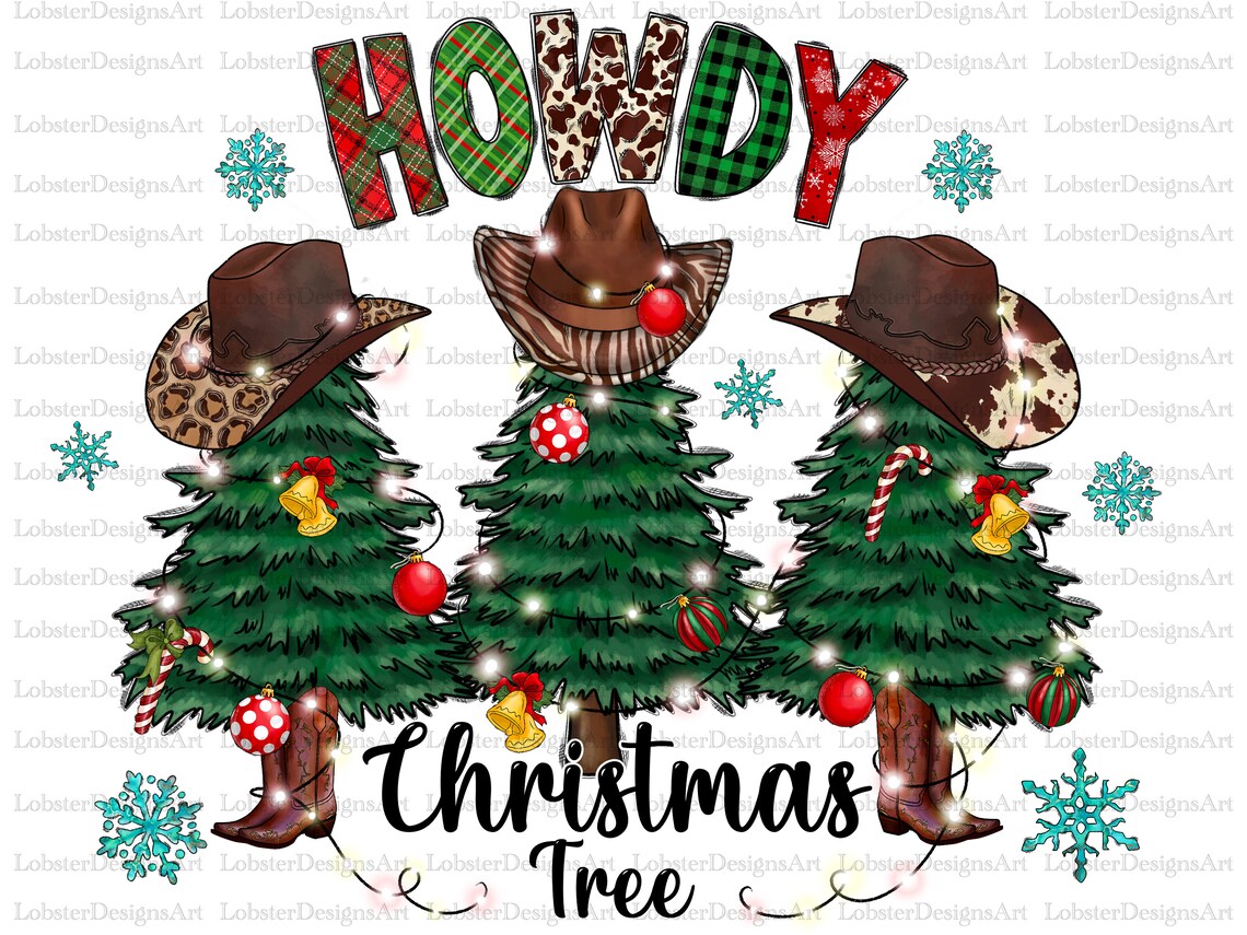 Howdy Christmas Tree PNG Merry Christmas Christmas Tree - Etsy