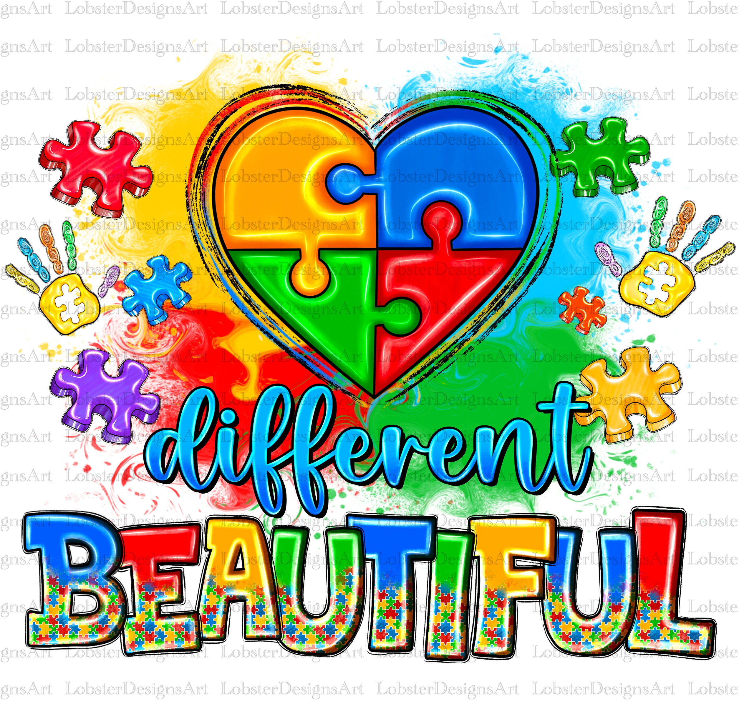 Different is Beautiful Autism Png Sublimation Design Download, Autism ...