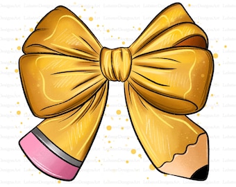 Teacher Coquette Png, Teacher Pencil Coquette Bow Png, Teacher Png ...