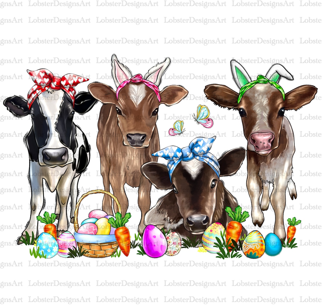 Happy Easter Cows Png, Sublimation Design Download, Easter Day Png ...