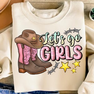 Let's Go Girls Png Sublimation Design Download, Pink Cowgirl Png ...