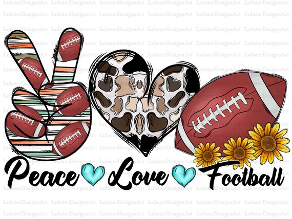Peace Love Football Png Football Sublimation Designs - Etsy