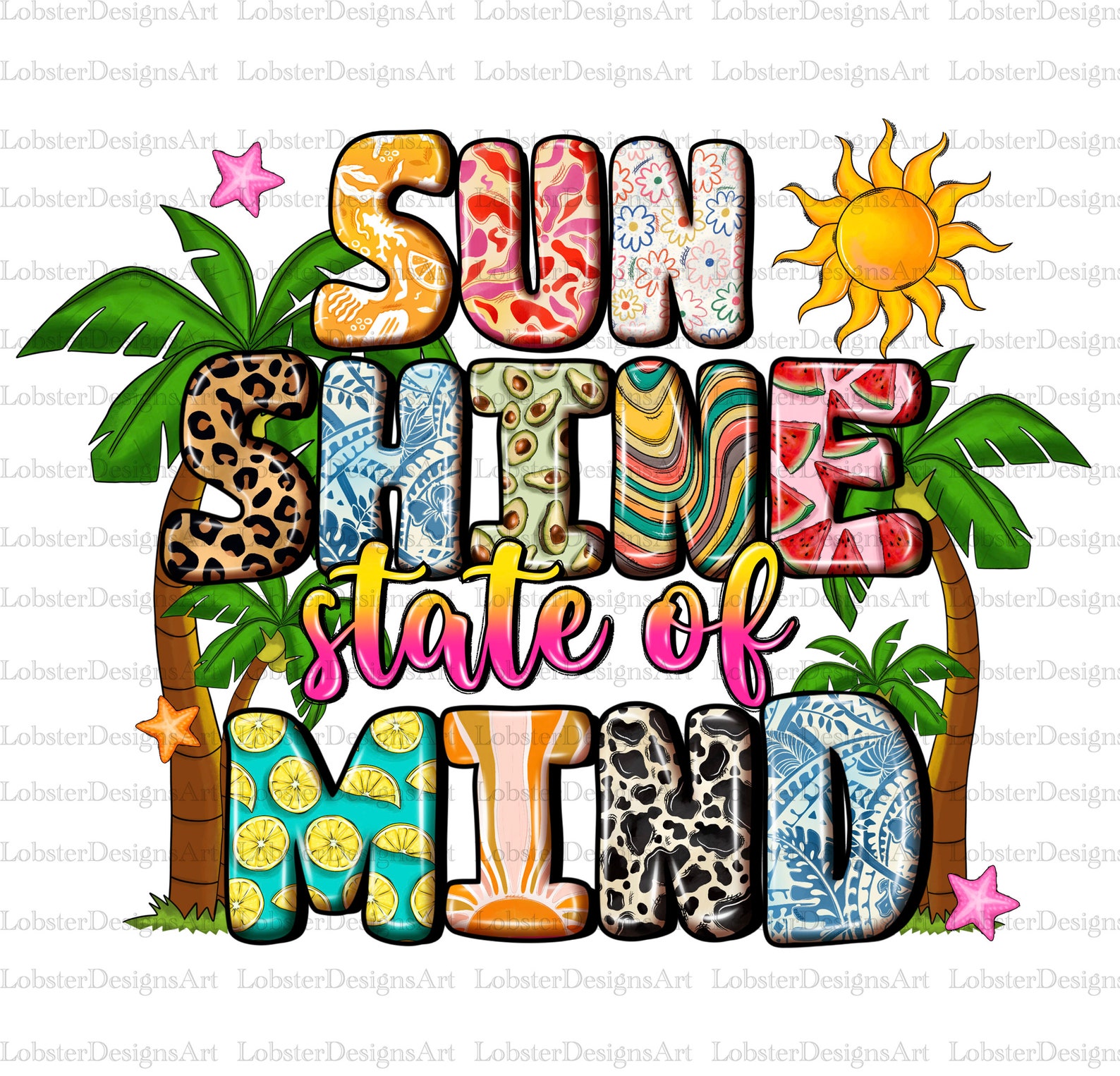 Sun Shine State of Mind Png,sublimation Design Download,hello Summer ...