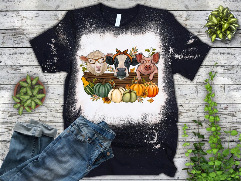 Fall Farm Animals PNG Cow Png Pig Chicken Pumpkin Fall - Etsy