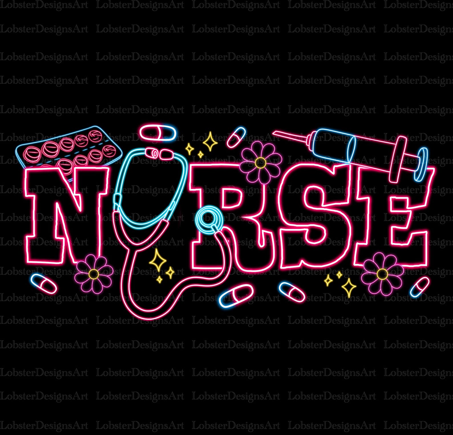 Neon Nurse Png Sublimation Design Digital Download, Nurse Appreciation ...