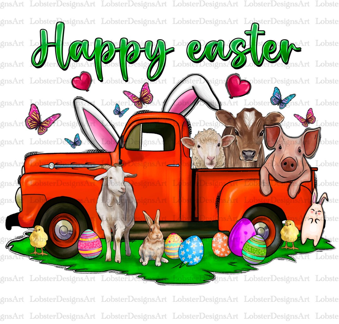 Happy Easter Truck Png, Rabbit Png, Truck Png,easter Truck,digital ...