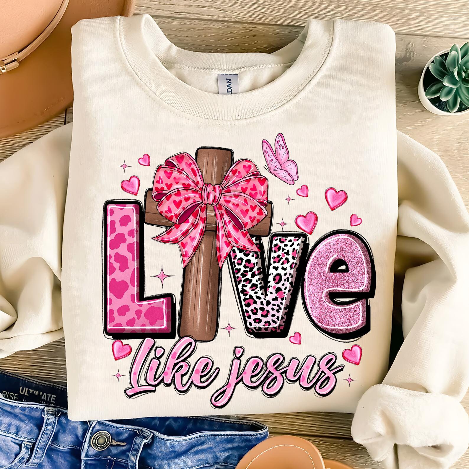 Love Like Jesus Coquette Png, Pink Coquette Cross Png, Coquette ...
