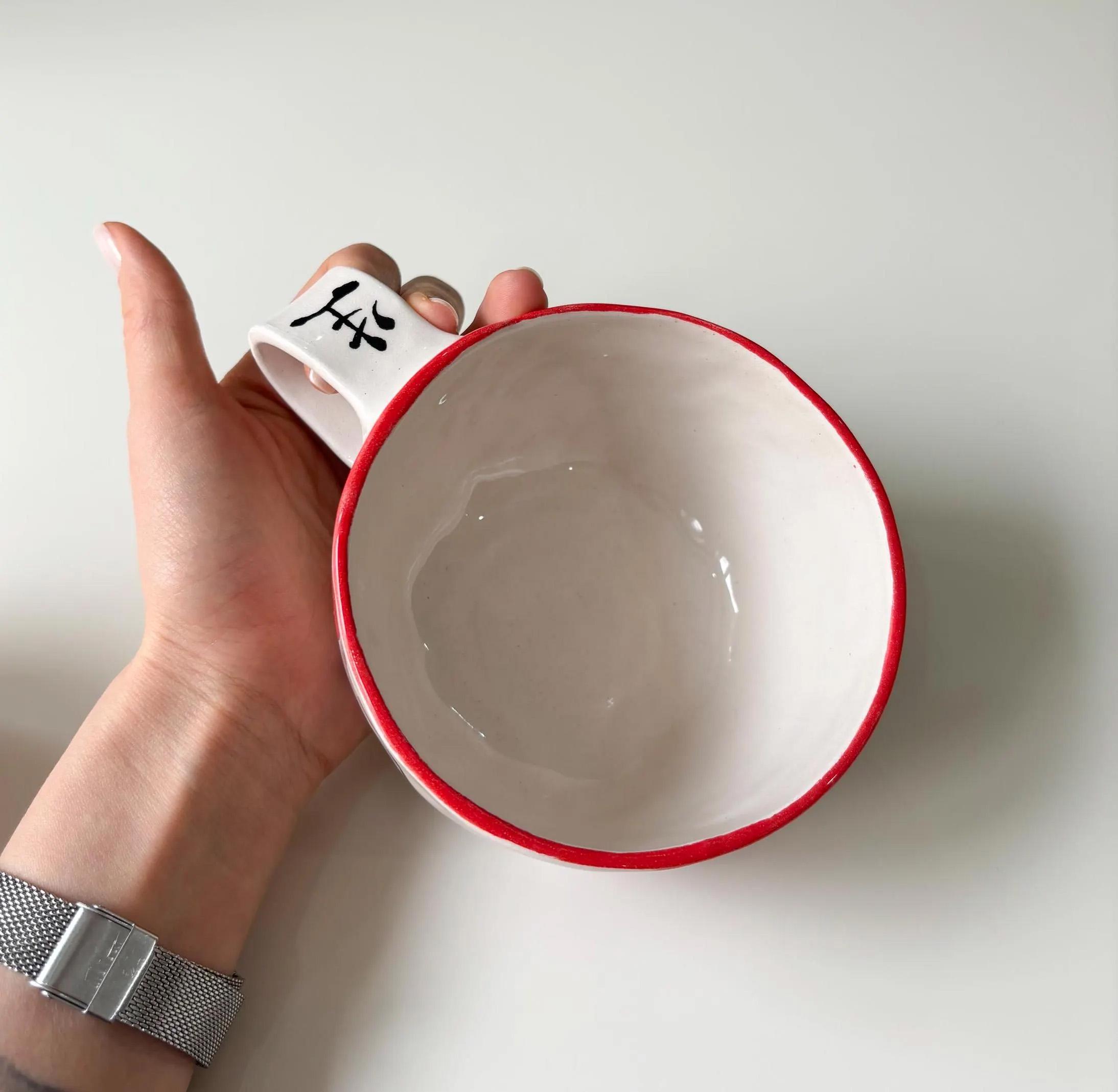 Handmade Koi Fish Ceramic Mug – Japanese Wabi Sabi Decor, Unique Gift ...