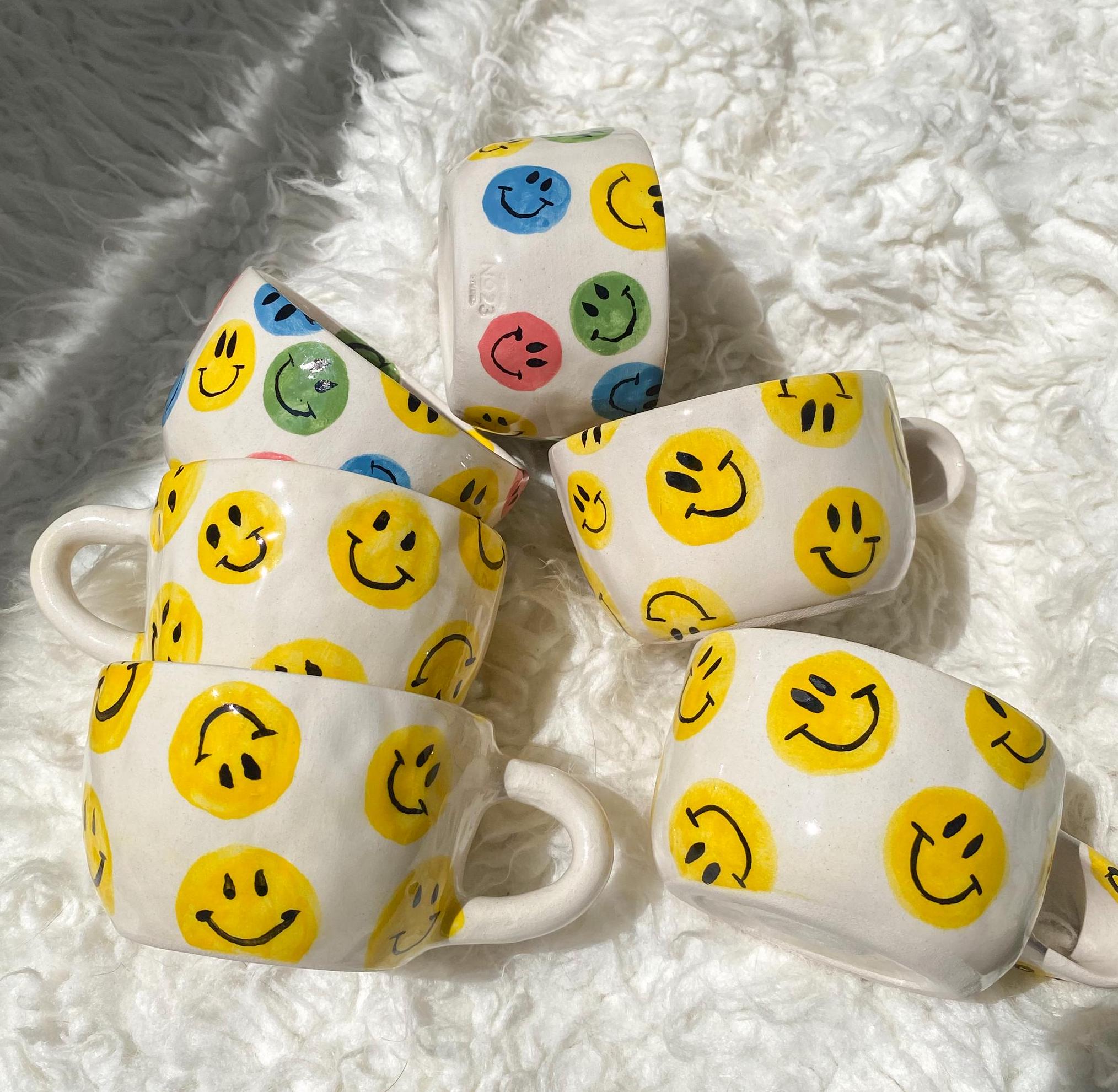 Happy Ceramic Mug Handmade and Hand Painted, Unique Gift, Gift for Him ...