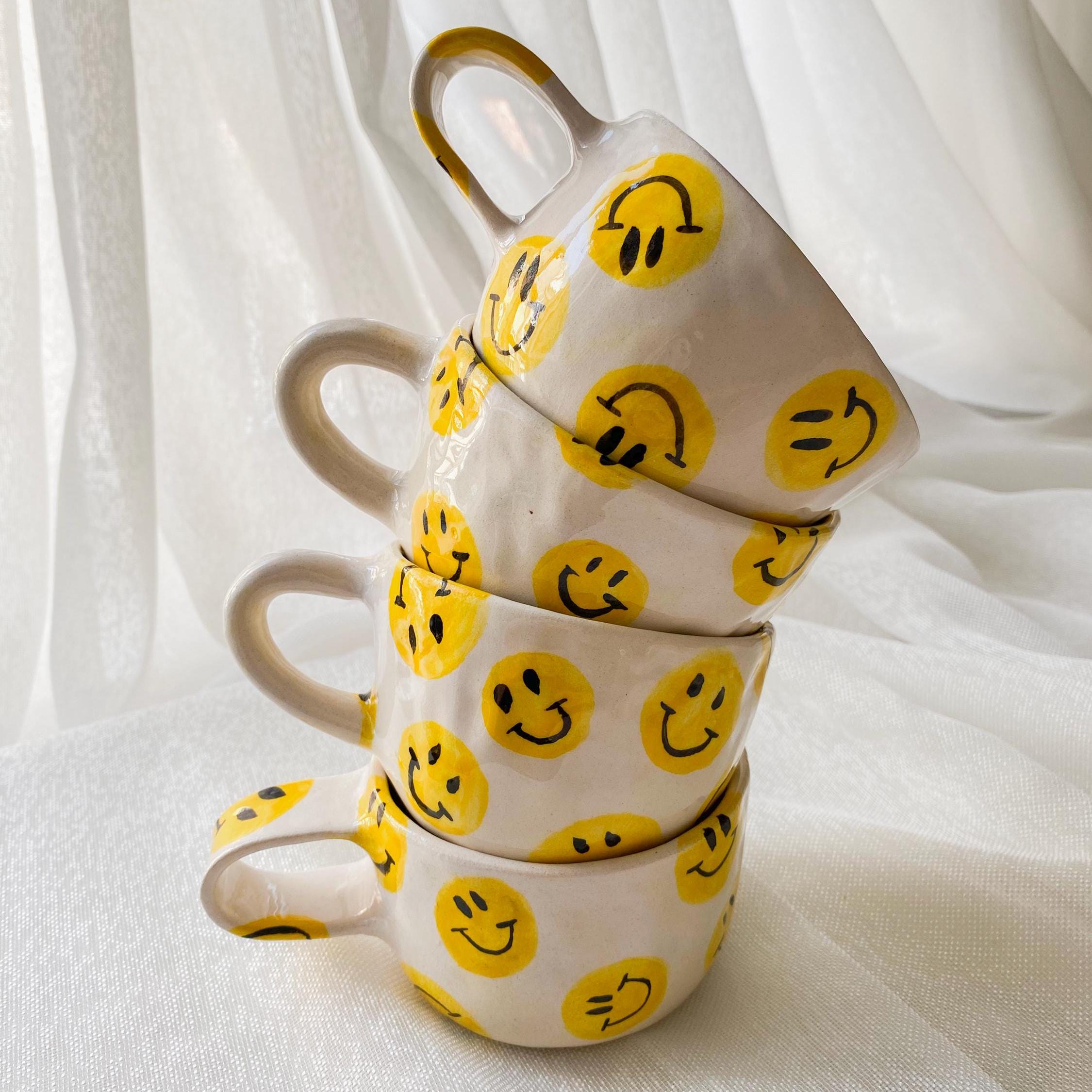 Happy Ceramic Mug Handmade and Hand Painted, Unique Gift, Gift for Him ...
