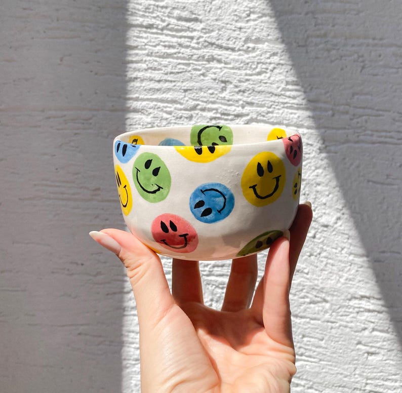 Happy Ceramic Mug Handmade and Hand Painted, Unique Gift, Gift for Him ...