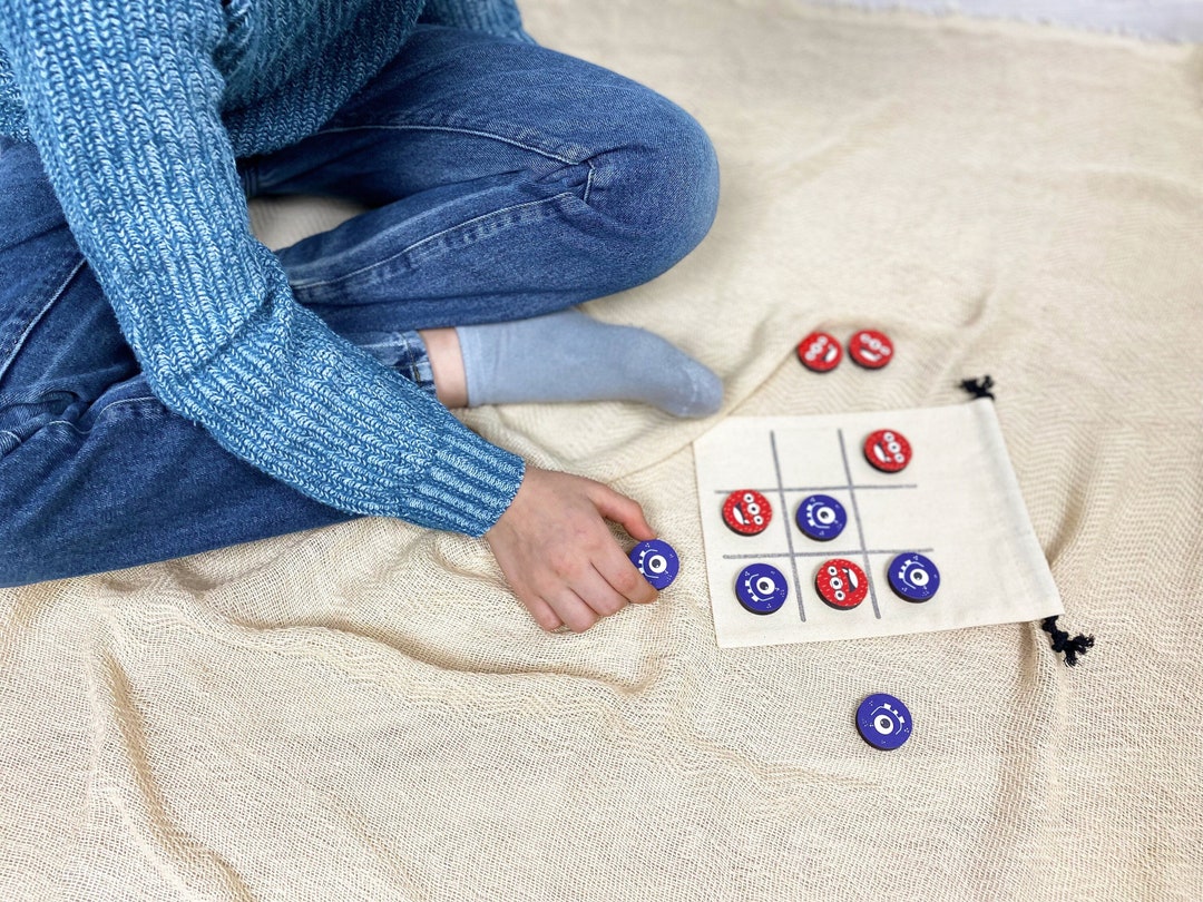 The Best Wooden Tic Tac Toe Monsters for Kids, Boys and Girls. Made of ...