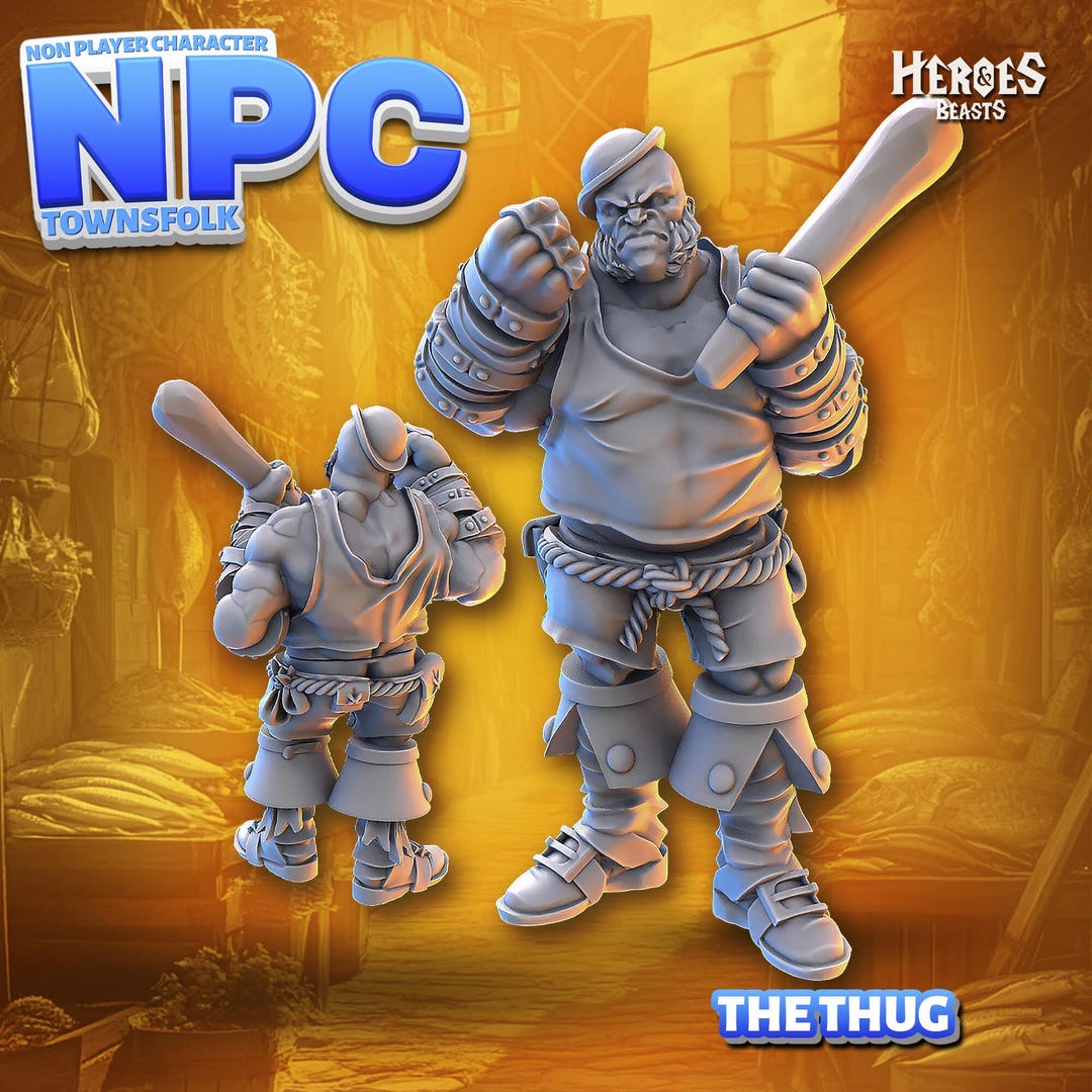 Dungeons & Dragons NPC Character Male Human Thug, Ruffian Town Folk - Etsy