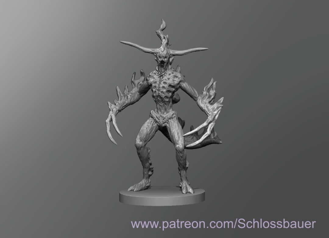 Dungeons and Dragons, DND TTRPG, Wargaming - Medium Devil - 51mm Tall ...