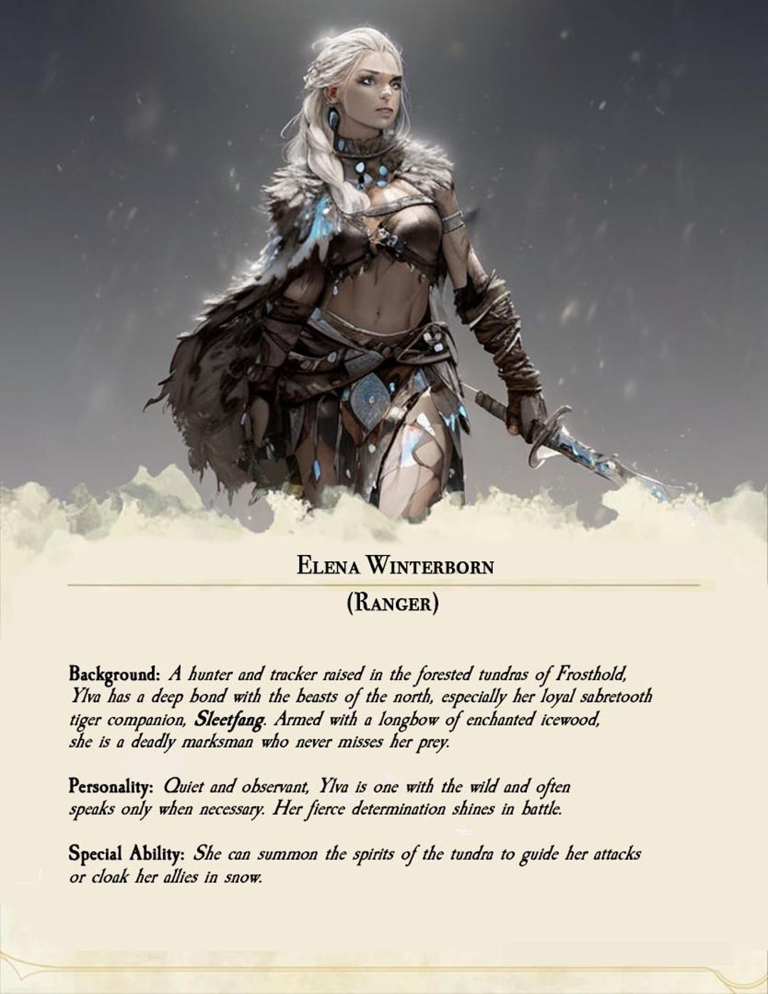 Dungeons & Dragons Playable Character - Female Human Elena - Ranger ...