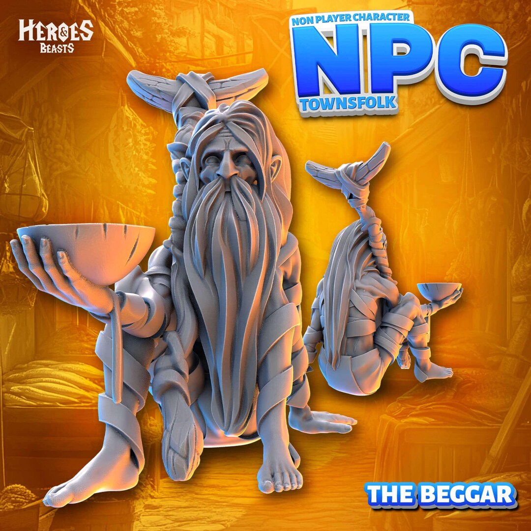 Dungeons & Dragons NPC Character - Male Human - Beggar - Town Folk - Etsy