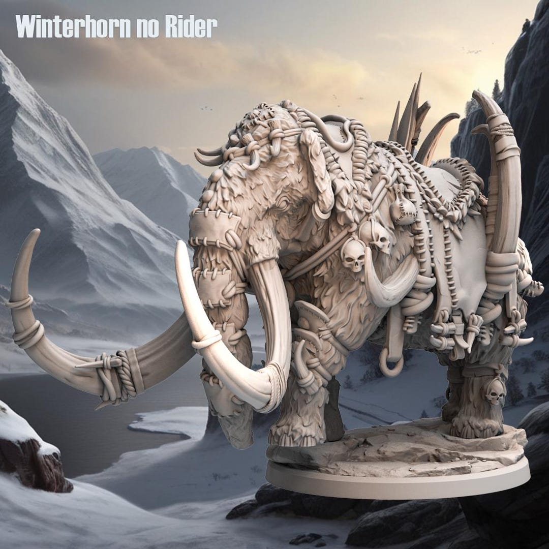 Dungeons and Dragons, DND TTRPG, Wargaming - 51mm Base - Wooly Mammoth ...