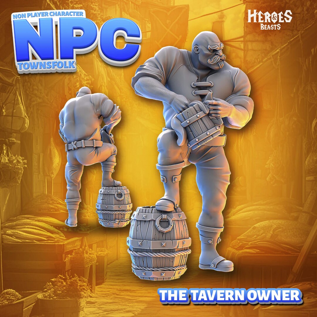 Dungeons & Dragons NPC Character Male Tavern Owner Town Folk, Waiter ...
