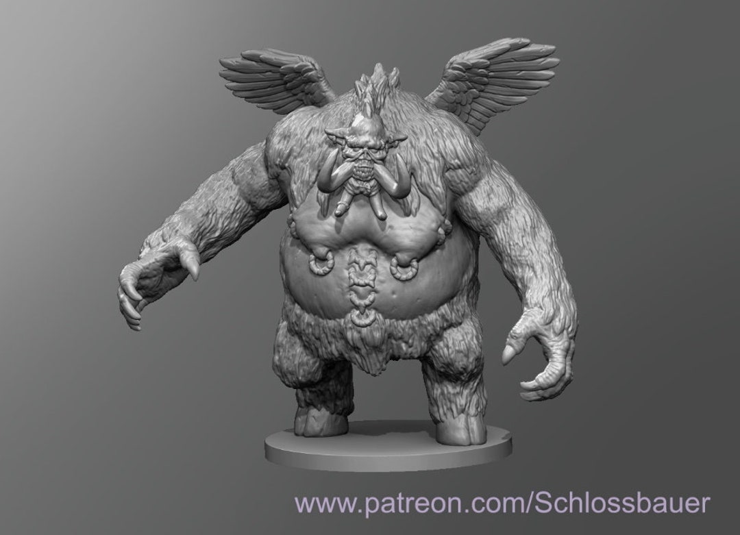 Dungeons and Dragons, DND TTRPG, Wargaming - 69mm High - Large Fiend ...