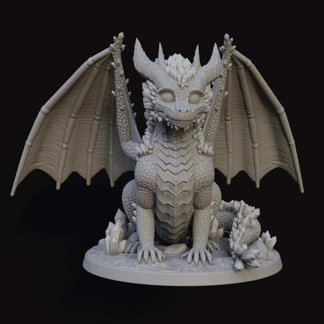 Dungeons and Dragons, DND TTRPG, Wargaming - 75mm Base - Crystal Dragon ...