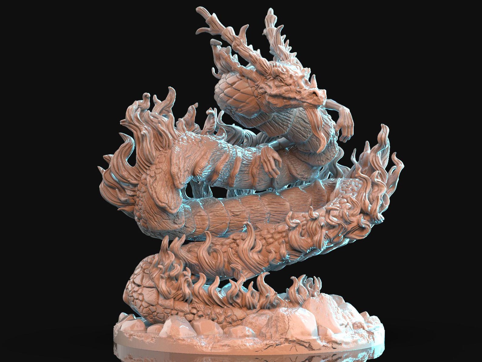Dungeons and Dragons, DND TTRPG, Wargaming - 147mm Base - Lung Dragon ...