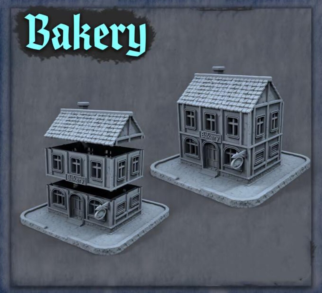 Medieval Architecture - Market Town - Shops - 28mm or 32mm Scale D&D ...