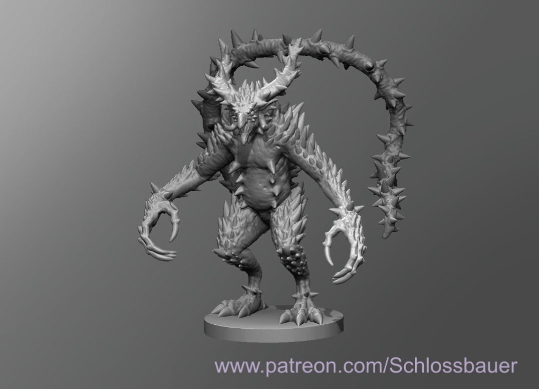 Dungeons and Dragons, DND TTRPG, Wargaming - Medium Fiend - 52mm High ...