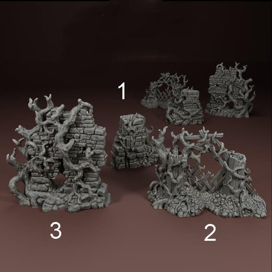 Dungeons and Dragons HD Resin Print Thornheart Thorny Vines Ruined Wall ...