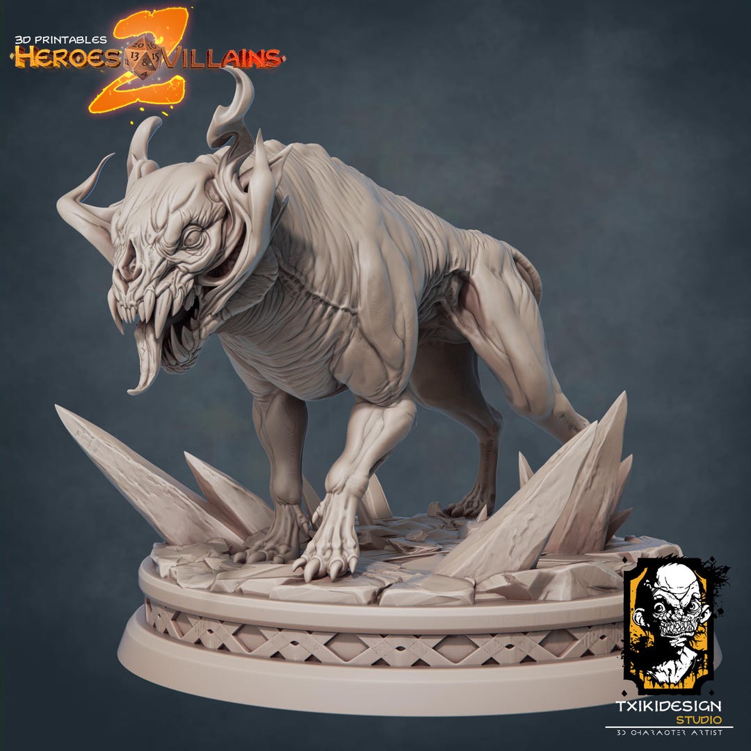 Dungeons and Dragons, DND TTRPG, Wargaming - Medium Fiend - Hellhounds ...