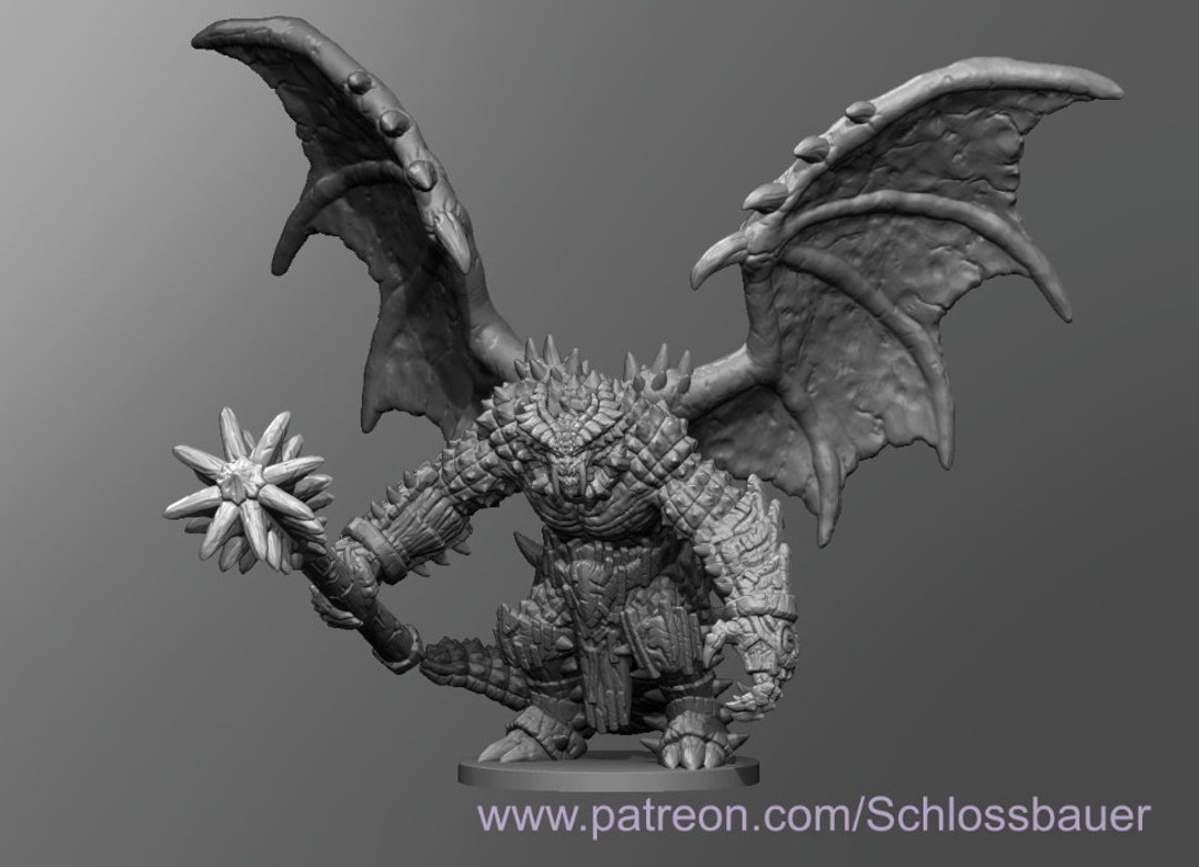 Dungeons and Dragons, DND TTRPG, Wargaming - Large Fiend - Pit Fiend - Etsy