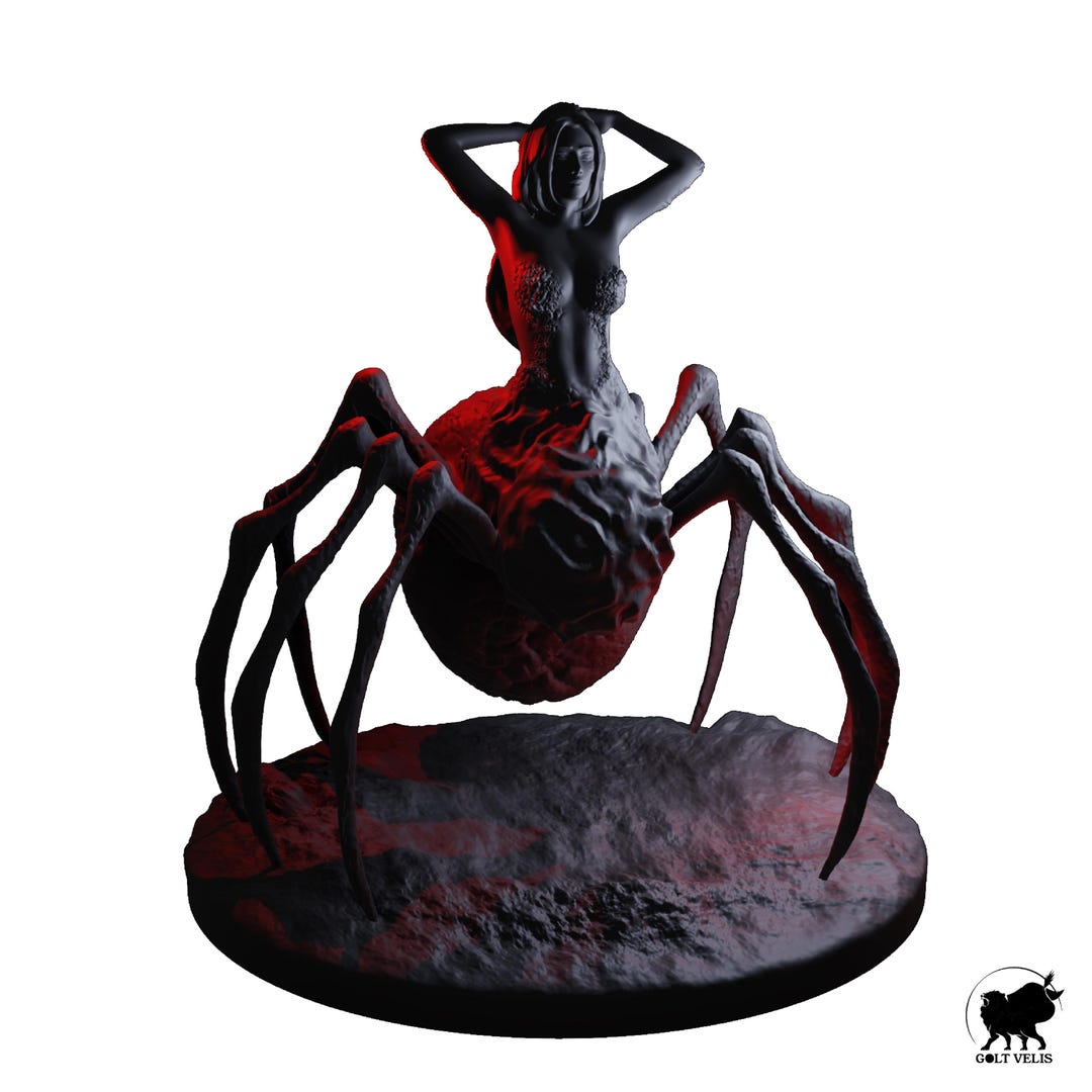 Dungeons and Dragons, DND TTRPG, Wargaming - Large Monstrosity - Drider Spider Queen - Etsy
