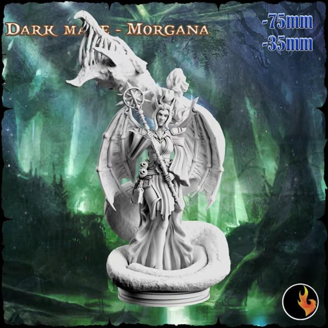 Dungeons & Dragons Playable Character Human, Tiefling Morgana - Dark ...