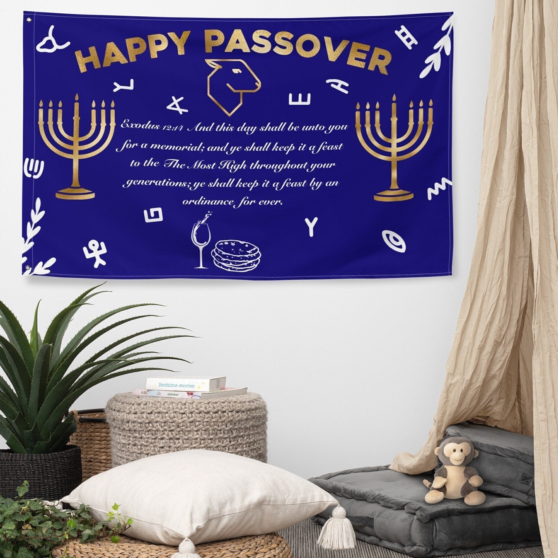 Passover Banner, Holy Day Decor, Passover Decorations, Hebrew Israelite ...