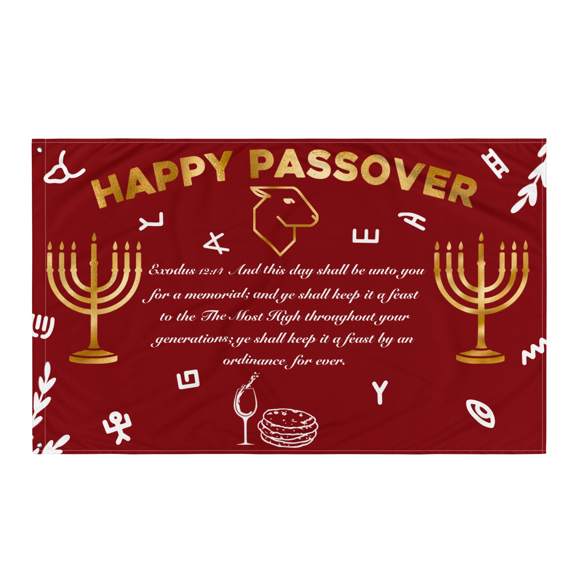 Deep Blood Red Passover Banner, Holy Day Decor, Passover Decorations ...
