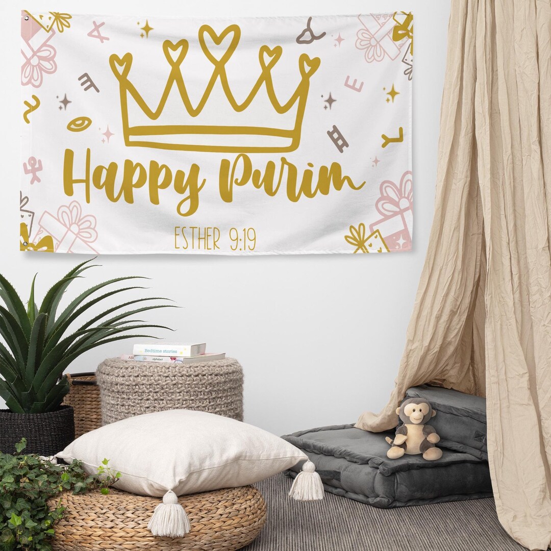 Purim Banner, Purim Plates,israelite Princess Decor, Hebrew Israelite ...