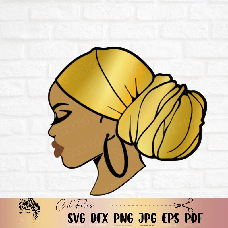 Black Woman Svg-head Wrap Svg-turban Svg-israelite Svg-hebrew - Etsy