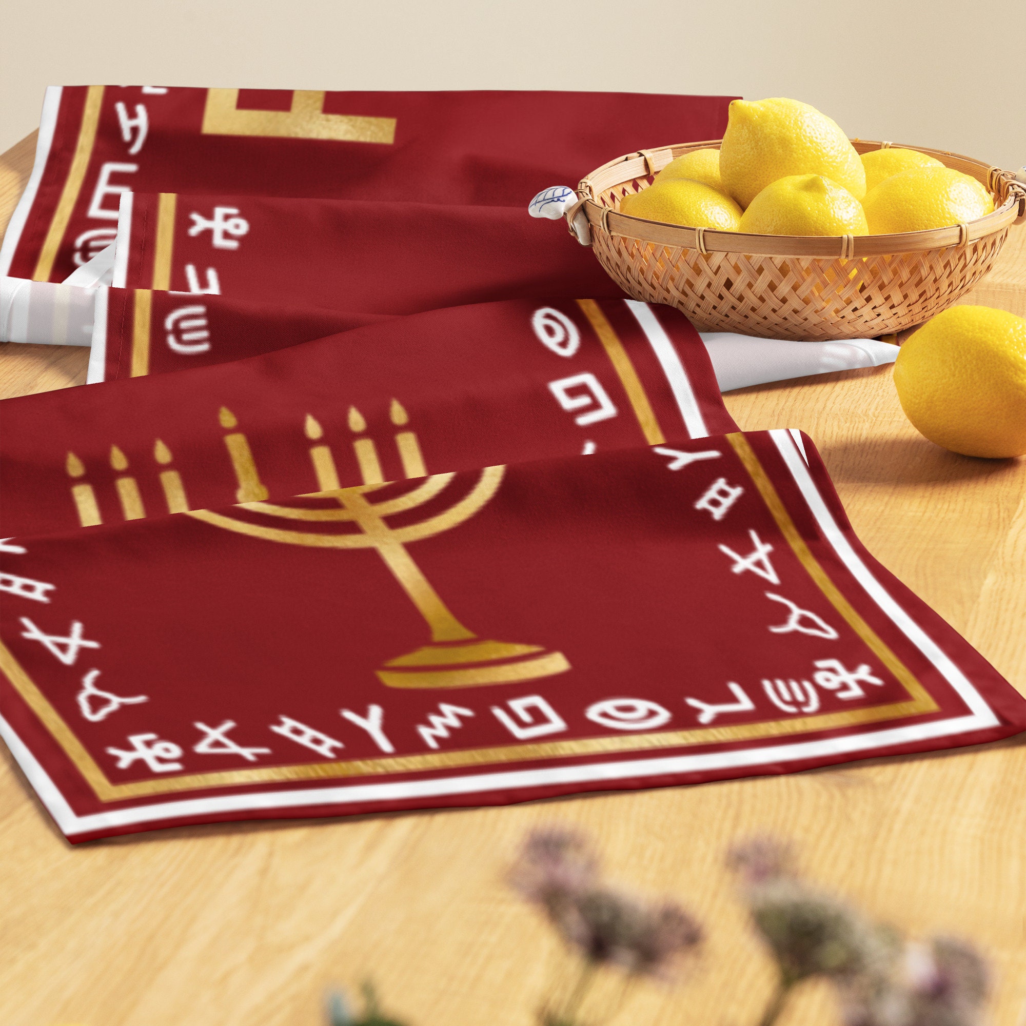 Deep Blood Red Passover Table Runner, Passover Decor, Pesach ...