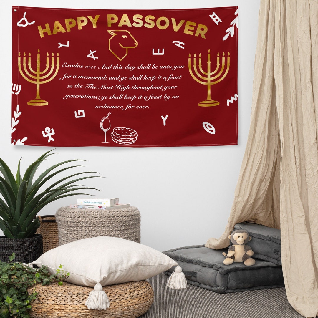 Deep Blood Red Passover Banner, Holy Day Decor, Passover Decorations ...