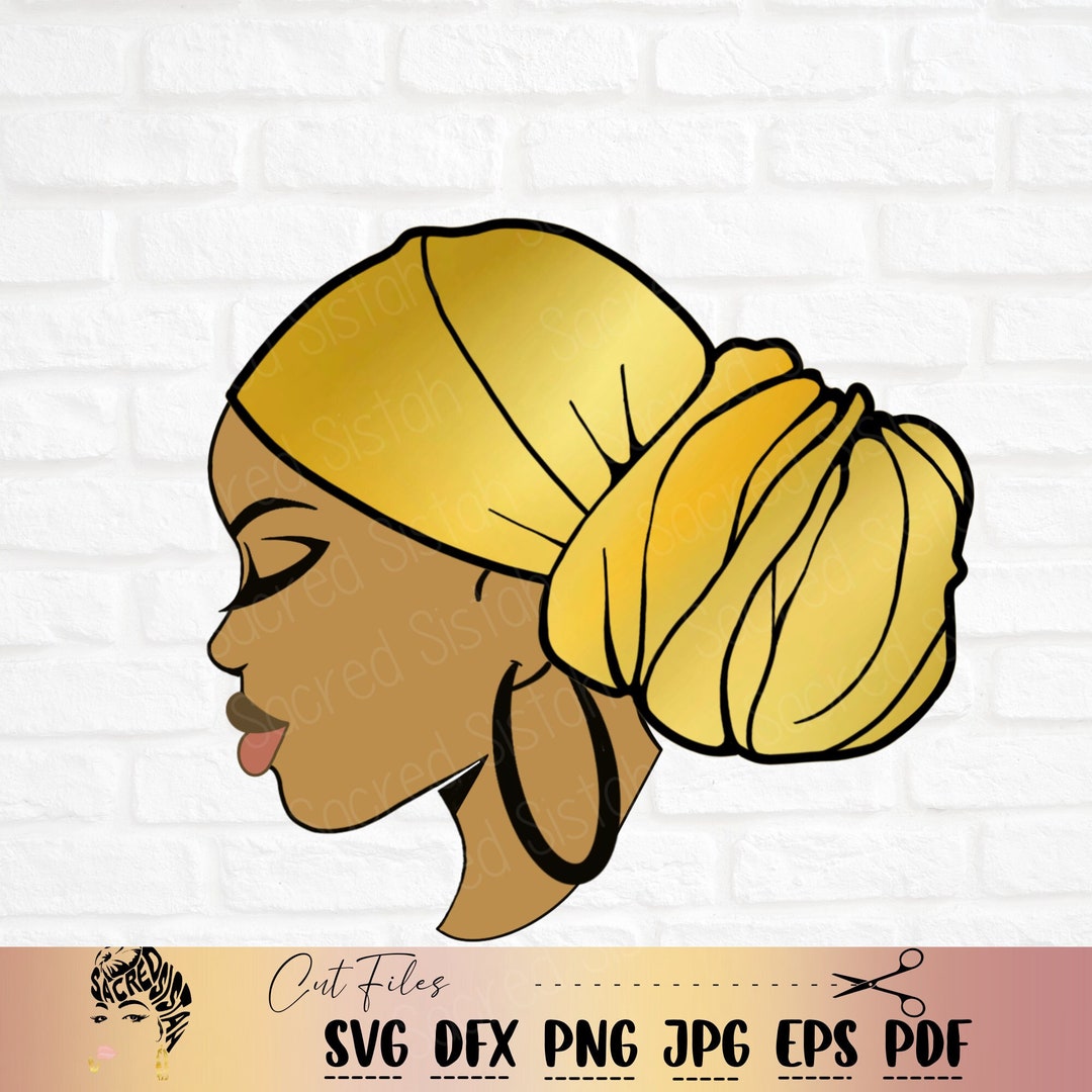 Black Woman Svg-head Wrap Svg-turban Svg-israelite Svg-hebrew Israelite ...