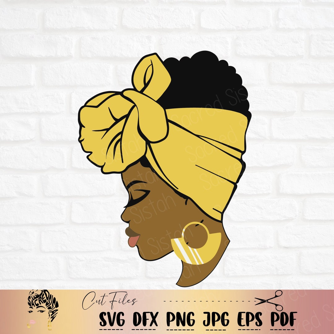 Black Woman Svg-head Wrap Svg-turban Svg-israelite Svg-hebrew Israelite ...