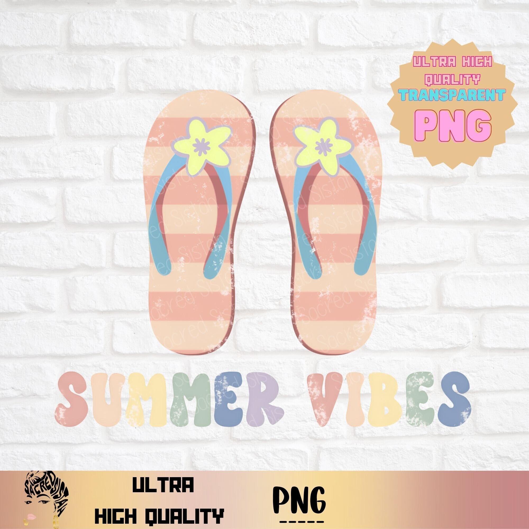 Flip Flop Summer Vibes Png, Summer Png, Summer Clipart Vintage, Summer ...