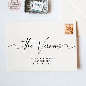 Envelope Address Template, Calligraphy Wedding Envelope Addressing ...