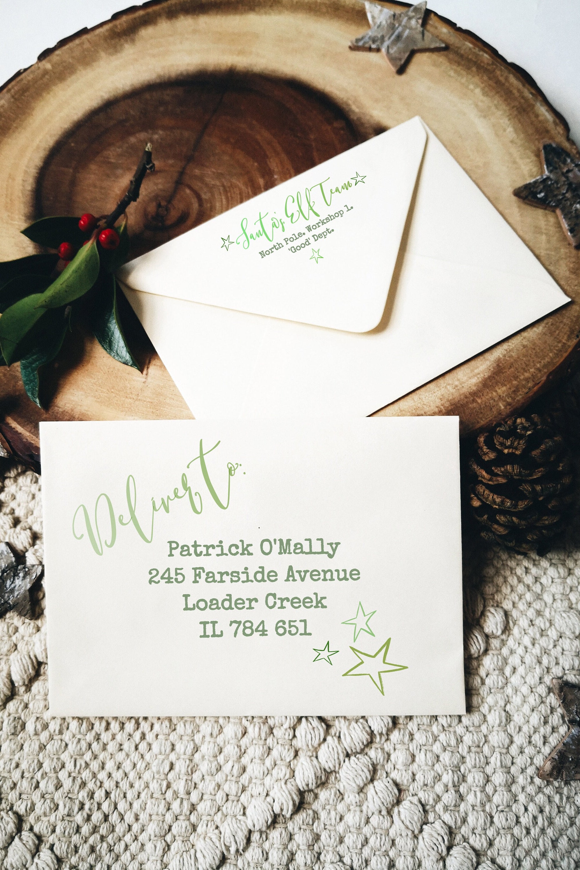 Letter From Santa Envelope Address Template, Modern Holiday Address ...