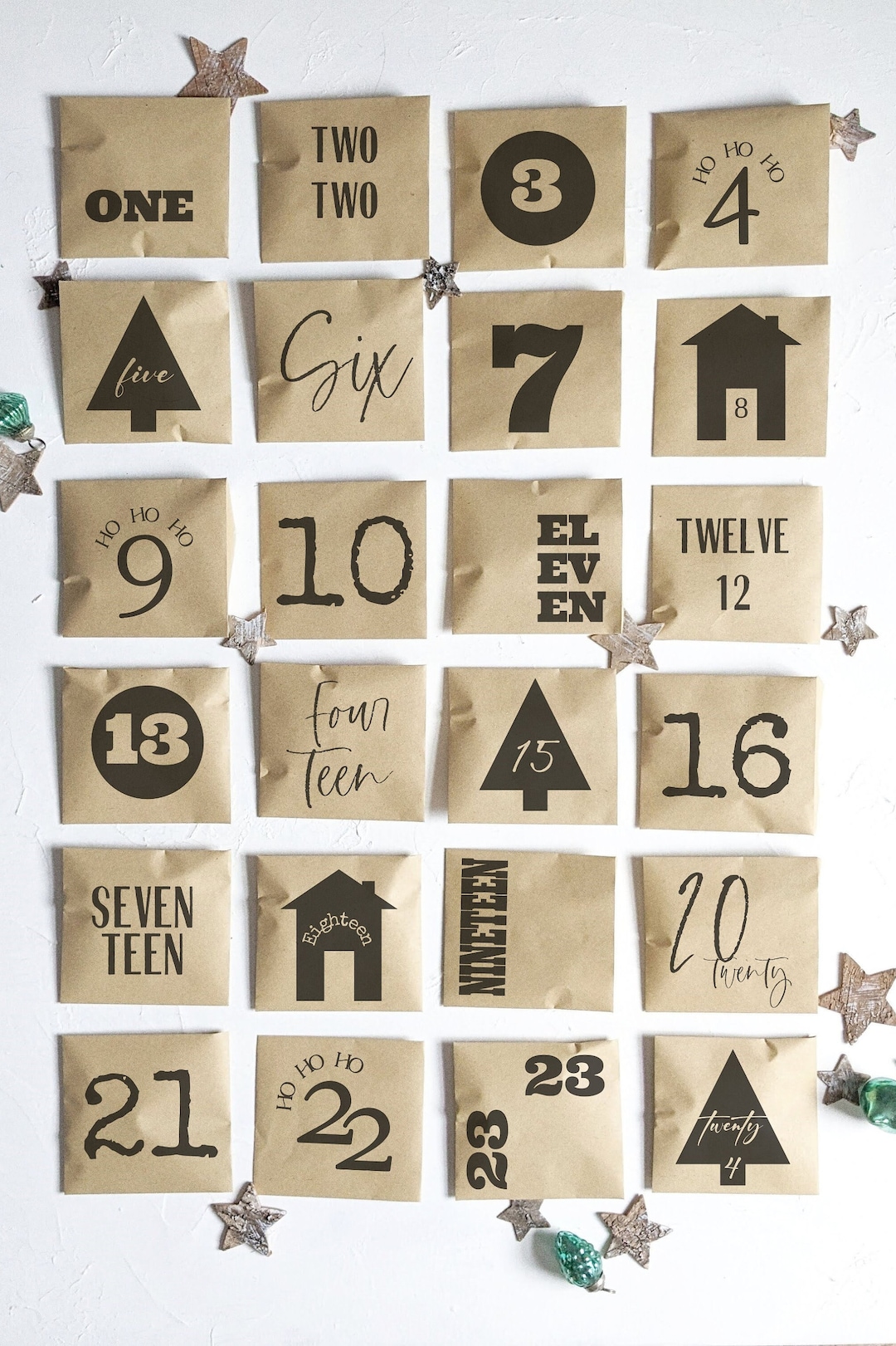 Advent Calendar Envelope Templates, Print Your Own Fillable Advent ...