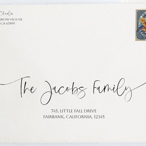 Printable Calligraphy Envelope Address Template, Minimal Editable ...